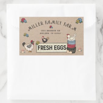 rustic family farm chicken egg carton sticker | Zazzle