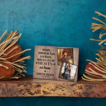 Rustic Family Memorial | 2 Photo Keepsake Plaque | Zazzle