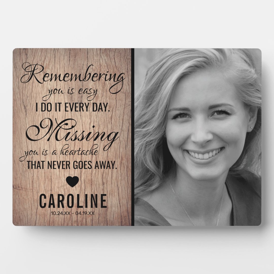 Rustic Family Memorial | Photo Keepsake Plaque | Zazzle
