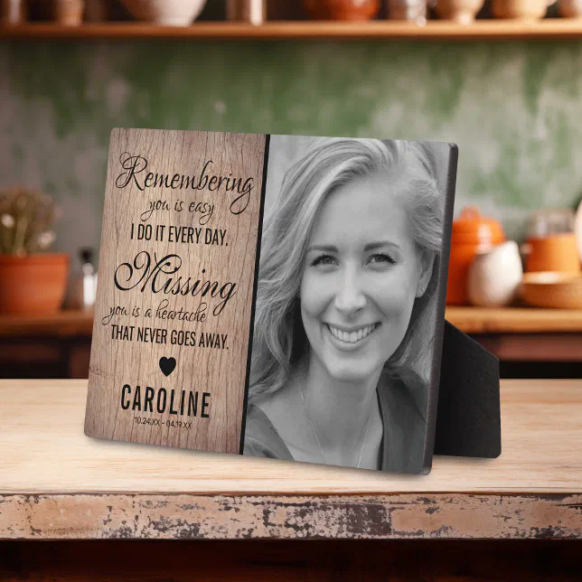 Rustic Family Memorial | Photo Keepsake Plaque | Zazzle