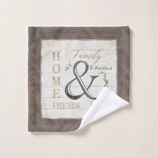 Rustic Family Name Home Farmhouse Shiplap Wood Bath Towel Set | Zazzle