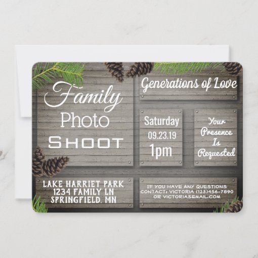 Rustic Family Photo Shoot Invitation | Zazzle