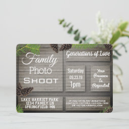 Rustic Family Photo Shoot Invitation | Zazzle