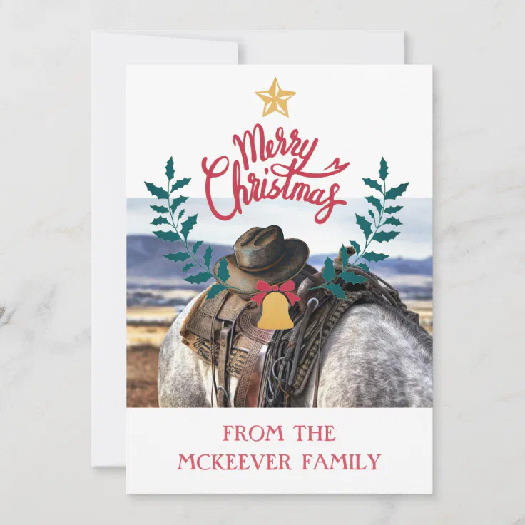 Rustic Family Ranch Christmas Greeting Card | Zazzle