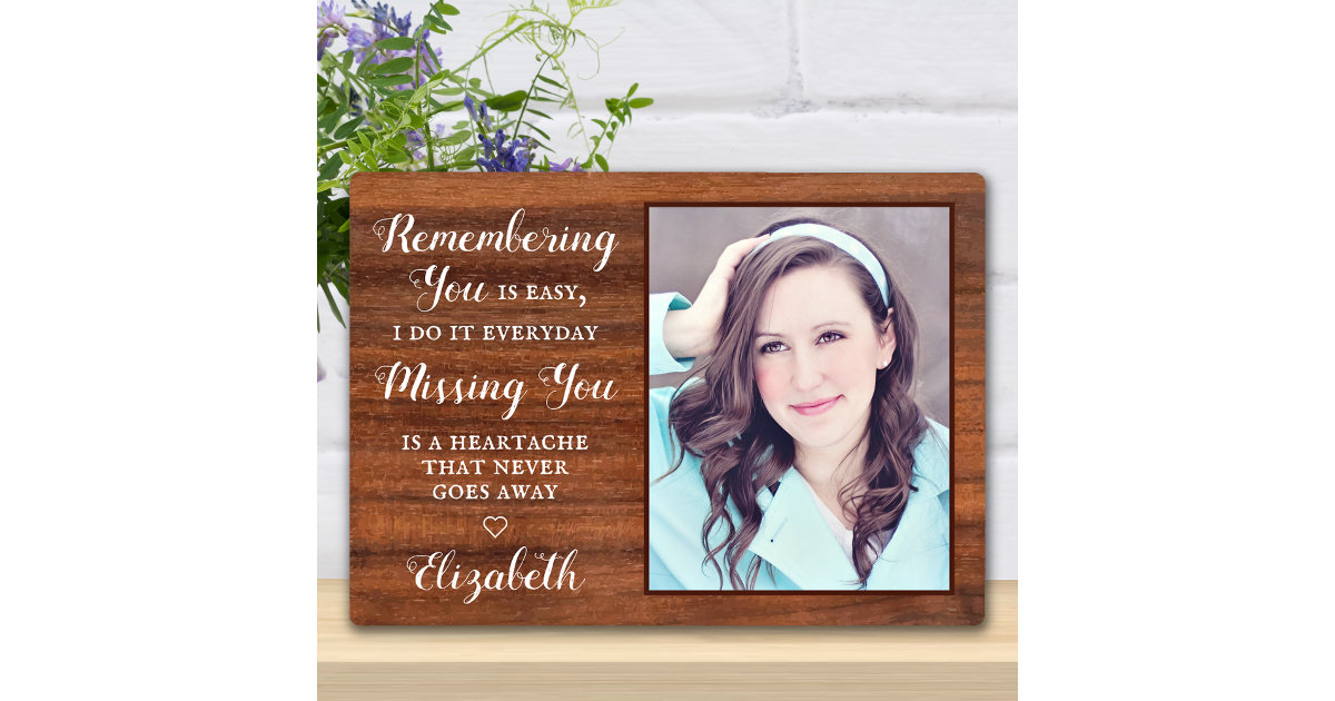 Rustic Family Remembrance Memorials Keepsake Photo Plaque | Zazzle
