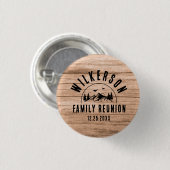 Rustic Family Reunion Cabin Retro Cool Wood Button | Zazzle