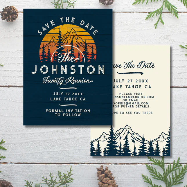 Rustic Family Reunion Save the Date Retro Sunset | Zazzle