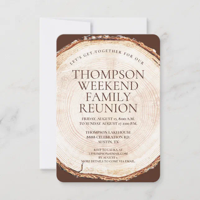 Rustic Family reunion Weekend Lakehouse Invitation | Zazzle