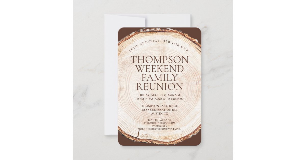 Rustic Family reunion Weekend Lakehouse Invitation | Zazzle