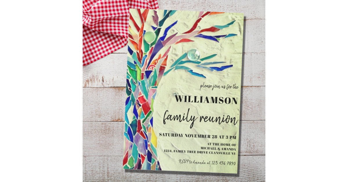 Rustic Family Tree Family Reunion Green Invitation | Zazzle