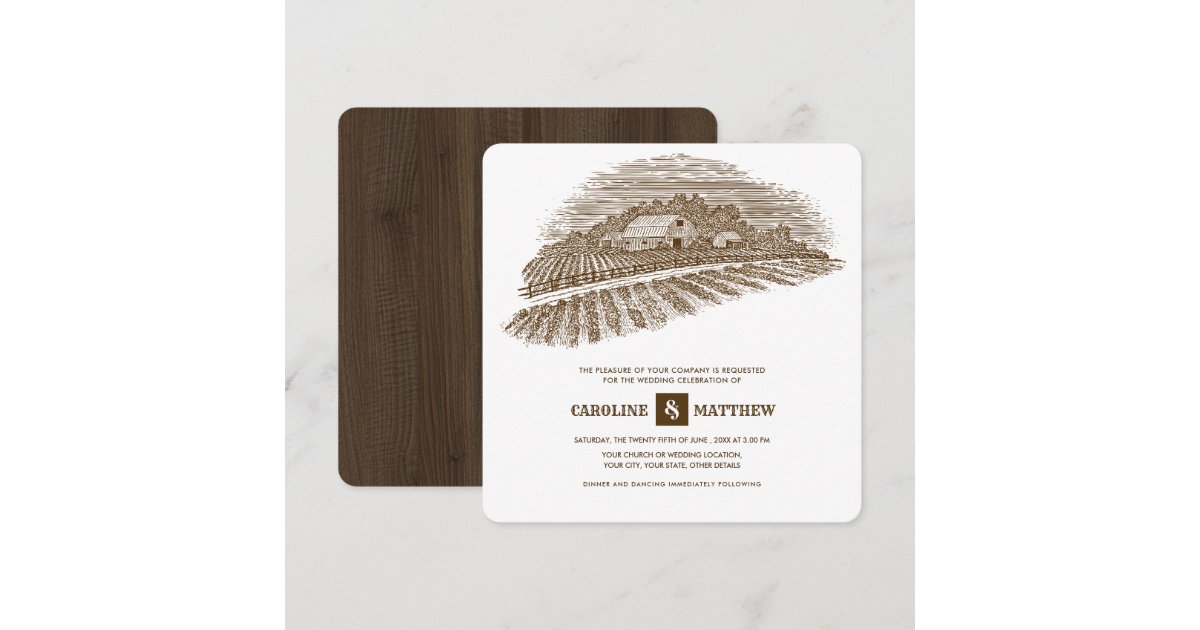 Rustic | Farm | Barn Wood Wedding Invitation | Zazzle