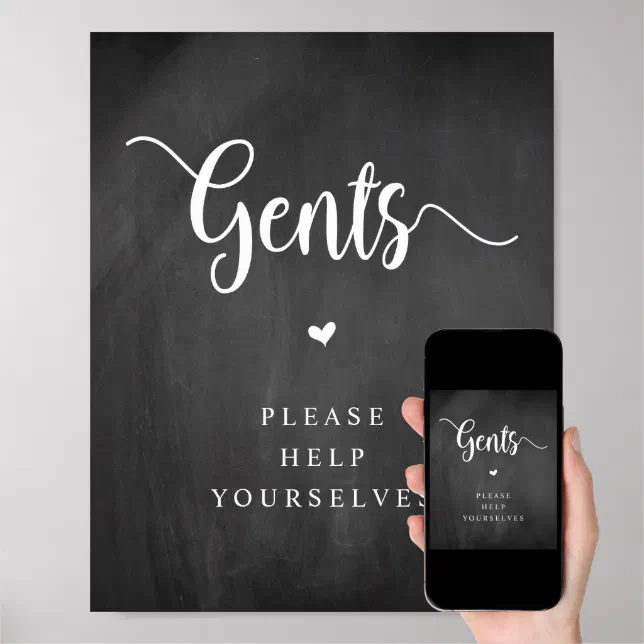 Rustic Farm Chalkboard, Gents Washroom Poster | Zazzle