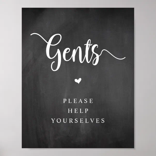 Rustic Farm Chalkboard, Gents Washroom Poster | Zazzle