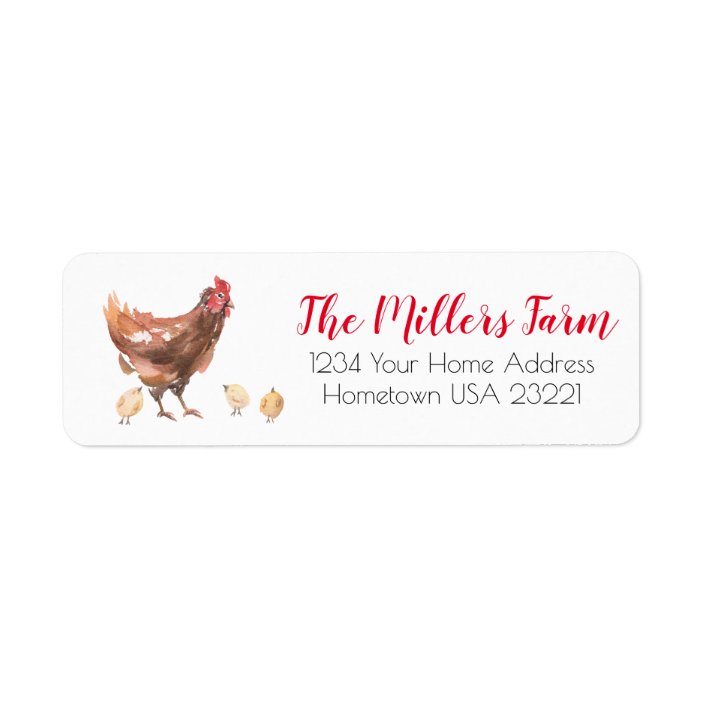 Rustic Farm Chicken Return Address Label | Zazzle.com