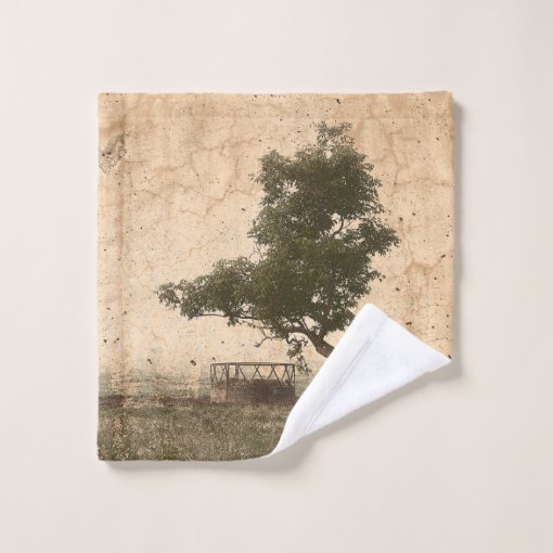 Rustic Farm Country Beige Vintage Antique Tree Bath Towel Set | Zazzle