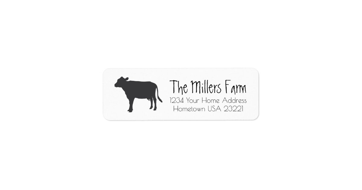 Rustic Farm Diary Cow Return Address label | Zazzle