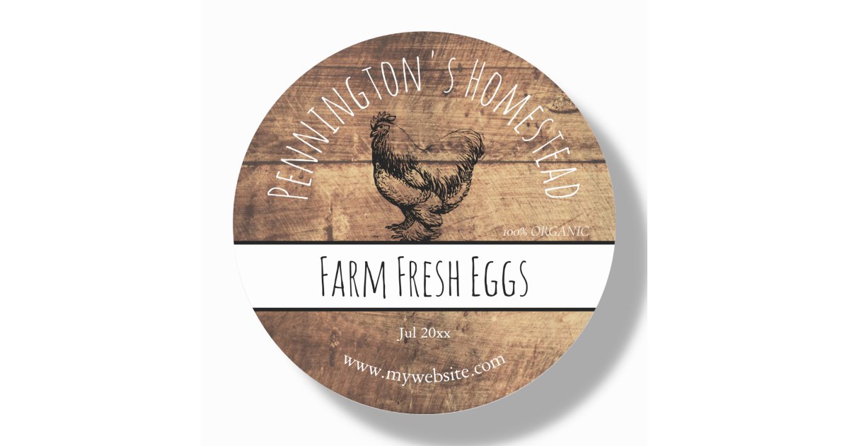 Rustic | Farm Fresh Egg Labels | Zazzle