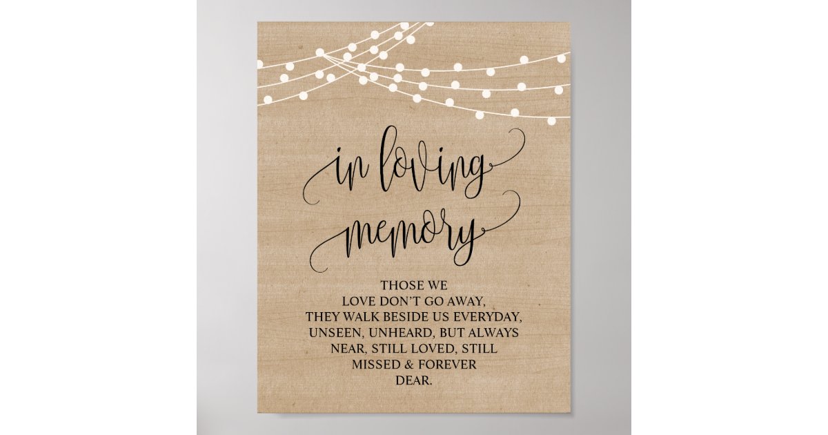 Rustic Farm In loving memory memorial sign | Zazzle