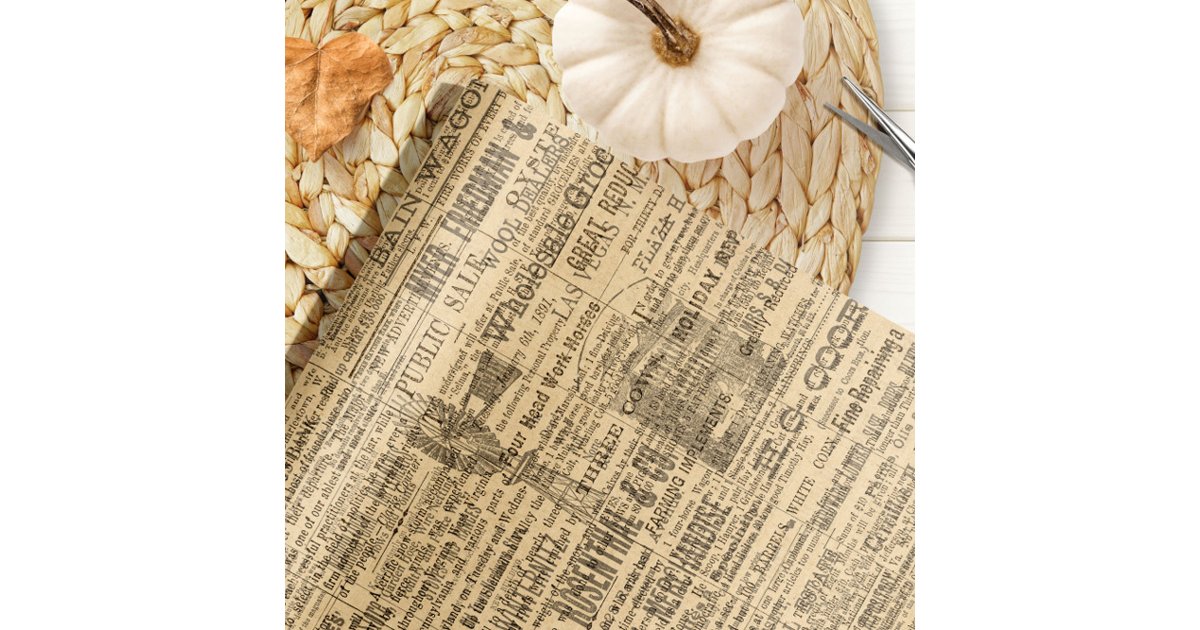 Rustic Farm Newspaper Wrapping Paper | Zazzle