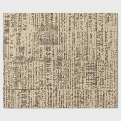 Rustic Farm Newspaper Wrapping Paper | Zazzle