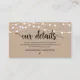 Rustic Farm String Lights, Wedding Details Enclosure Card | Zazzle