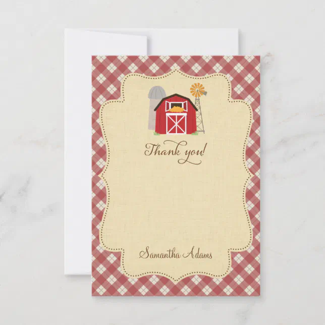 Rustic Farm Thank You Card | Zazzle