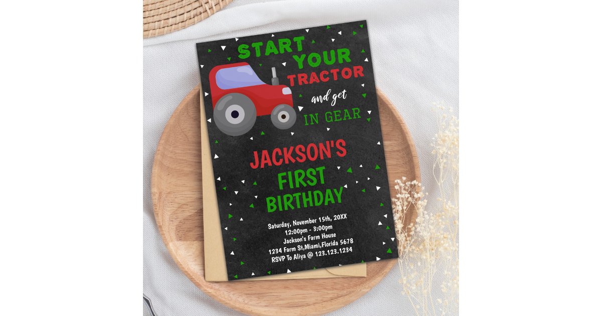 Rustic Farm Theme Party for Boys Invitation | Zazzle