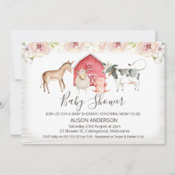 Rustic Farm Themed Baby Shower Invitation | Zazzle