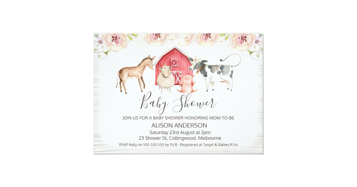 Rustic Farm Themed Baby Shower Invitation | Zazzle.com