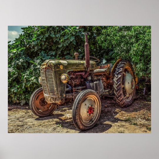 Rustic farm tractor poster | Zazzle.com