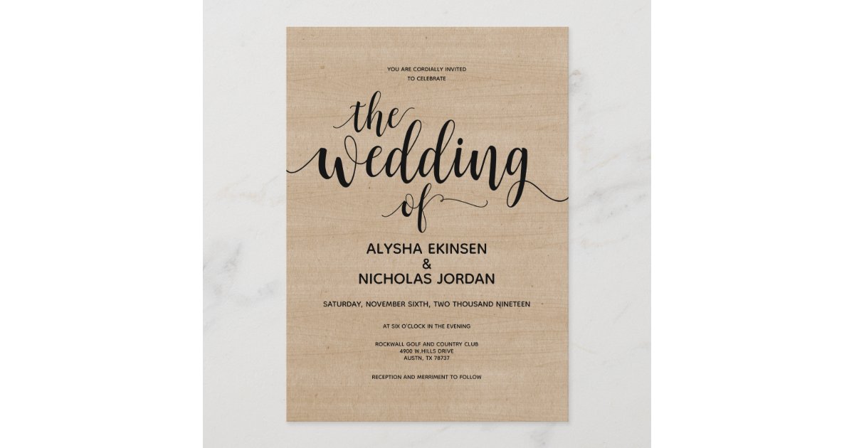 Rustic Farm Wedding Invitation Card | Zazzle