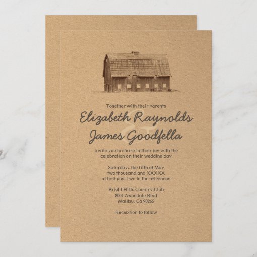 Rustic Farm Wedding Invitations | Zazzle