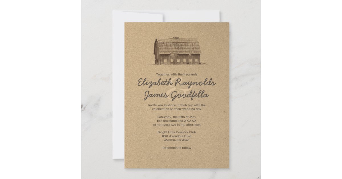 Rustic Farm Wedding Invitations | Zazzle
