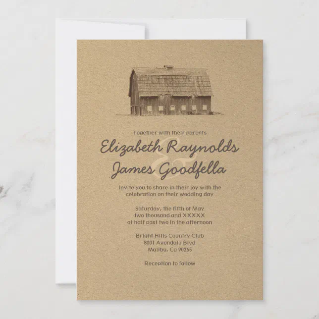 Rustic Farm Wedding Invitations | Zazzle