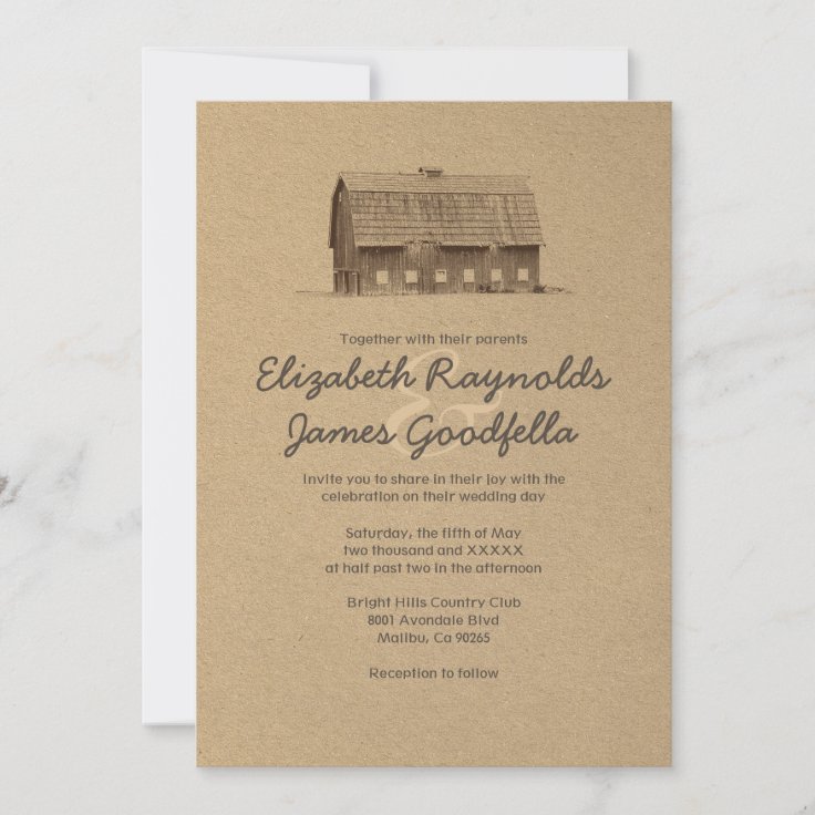 Rustic Farm Wedding Invitations | Zazzle