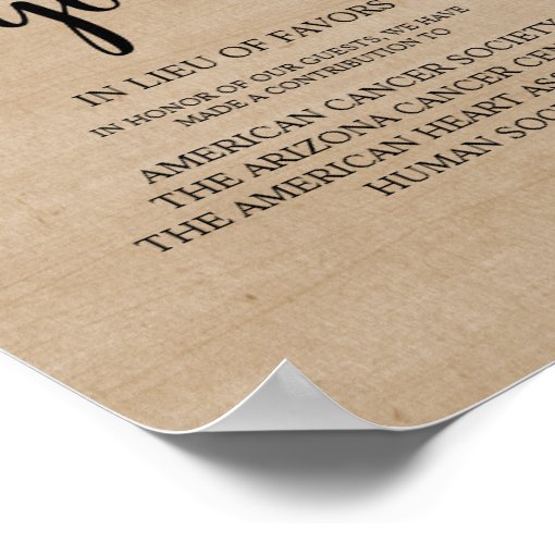 Rustic Farm Wood, Wedding Donation, Contribution Poster | Zazzle