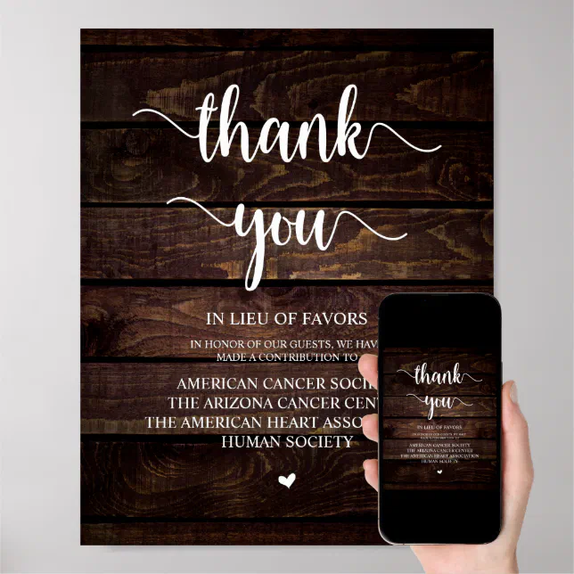 Rustic Farm Wood, Wedding Donation, Contribution Poster | Zazzle