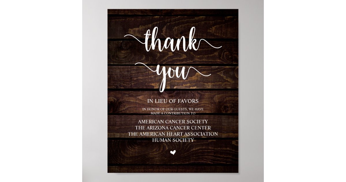 Rustic Farm Wood, Wedding Donation, Contribution Poster | Zazzle