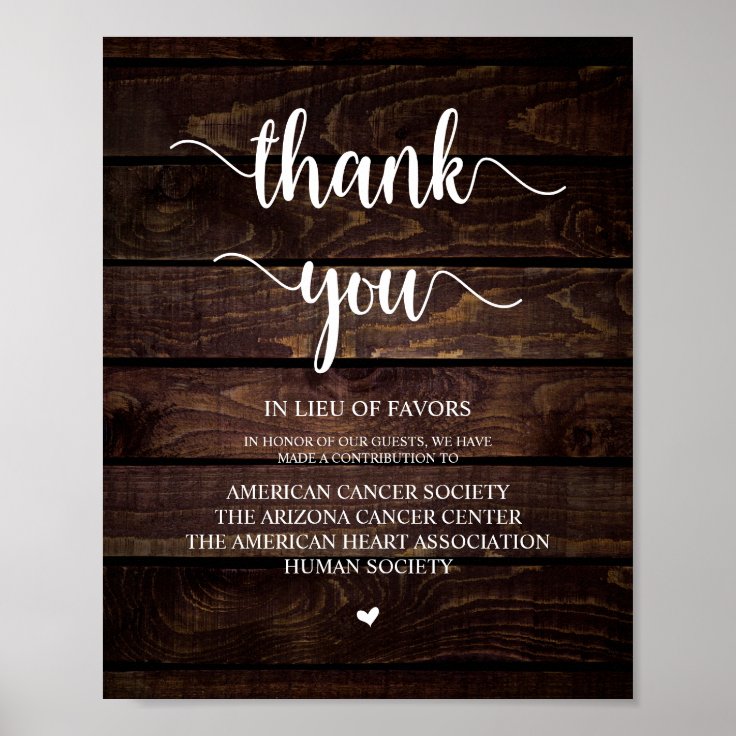 Rustic Farm Wood, Wedding Donation, Contribution Poster | Zazzle