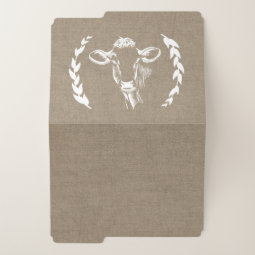Rustic Farmhouse Animals & Faux Burlap File Folder | Zazzle