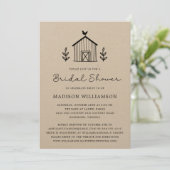 Rustic Farmhouse Barn Script QR code Bridal Shower Invitation | Zazzle