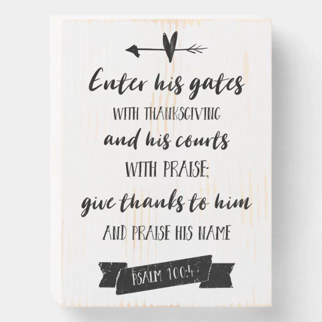 Rustic Farmhouse Bible Verse Psalms Christian Wooden Box Sign | Zazzle
