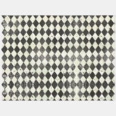 Rustic Farmhouse Black n White Harlequin Wooden Rug | Zazzle