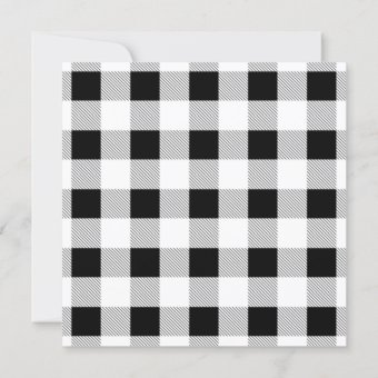 rustic farmhouse black white buffalo plaid party invitation | Zazzle