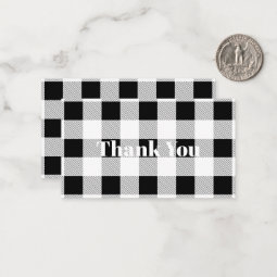 rustic farmhouse black white buffalo plaid party note card | Zazzle