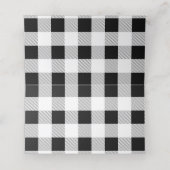 rustic farmhouse black white buffalo plaid party place card | Zazzle