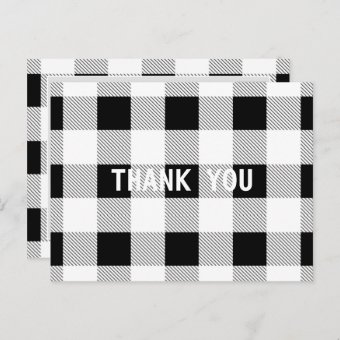 rustic farmhouse black white buffalo plaid party postcard | Zazzle