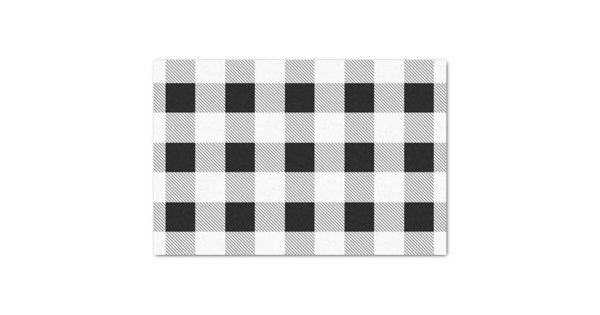 rustic farmhouse black white buffalo plaid party tissue paper | Zazzle