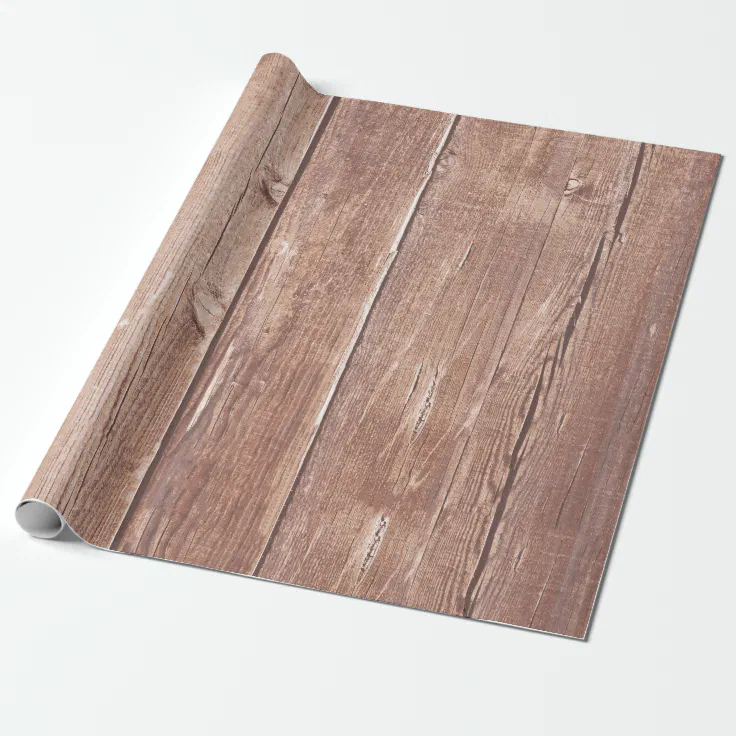 Rustic Farmhouse Bramble Wood Planks Decoupage Wrapping Paper | Zazzle