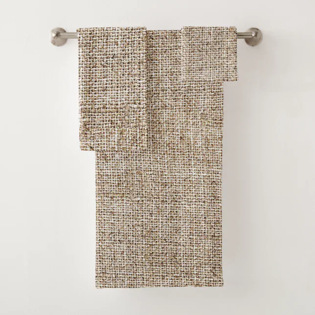 Rustic Farmhouse Burlap Bath Towel Set | Zazzle